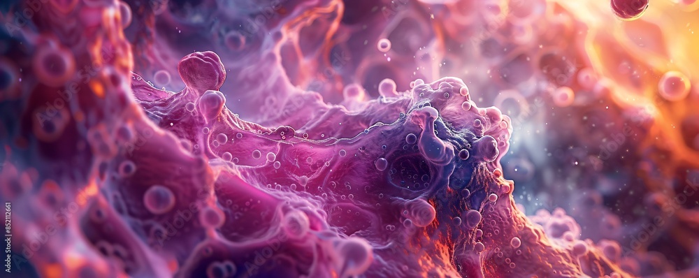 microscopic view of human cells, cell regeneration and structure Stock ...