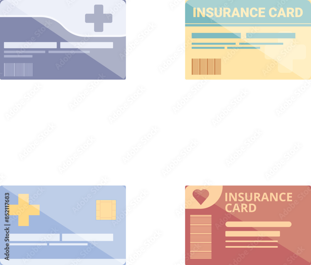 Collection of four vector illustrations depicting different styles of ...