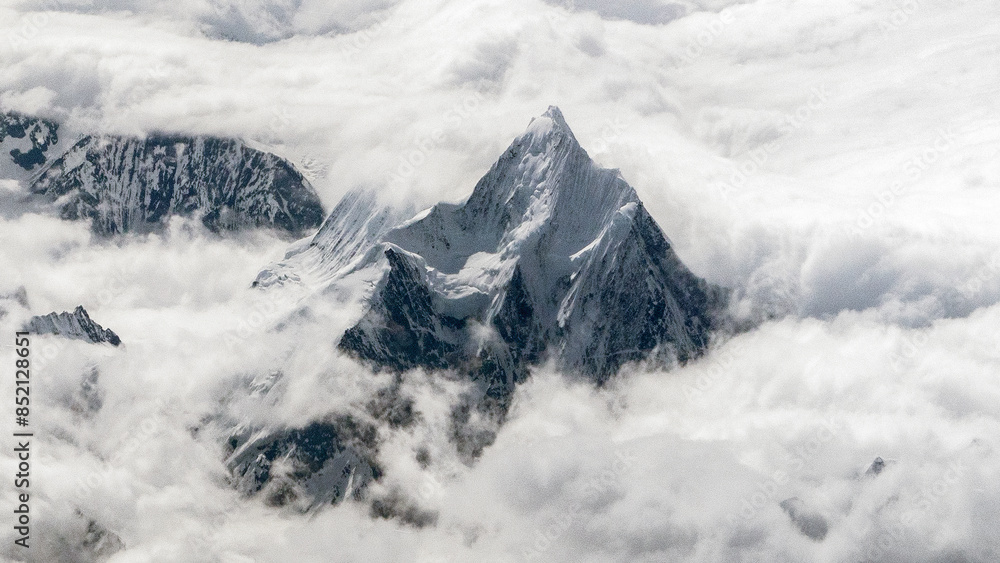 The 7756m peak of the Namcha Barwa Himal range, Pemako, Tibet. One of ...