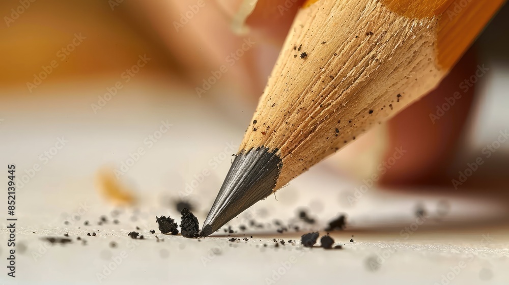 Pencil point snapping during writing Stock Photo | Adobe Stock