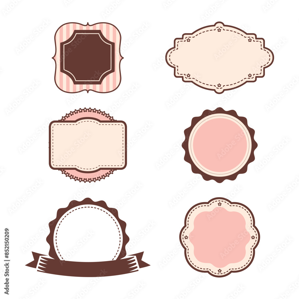 Vintage label frame, decorative borders, logo design frame. Set of ...