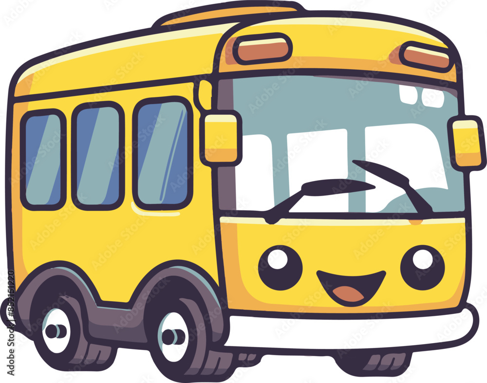 School bus clipart. Simple yellow school bus flat vector illustration ...