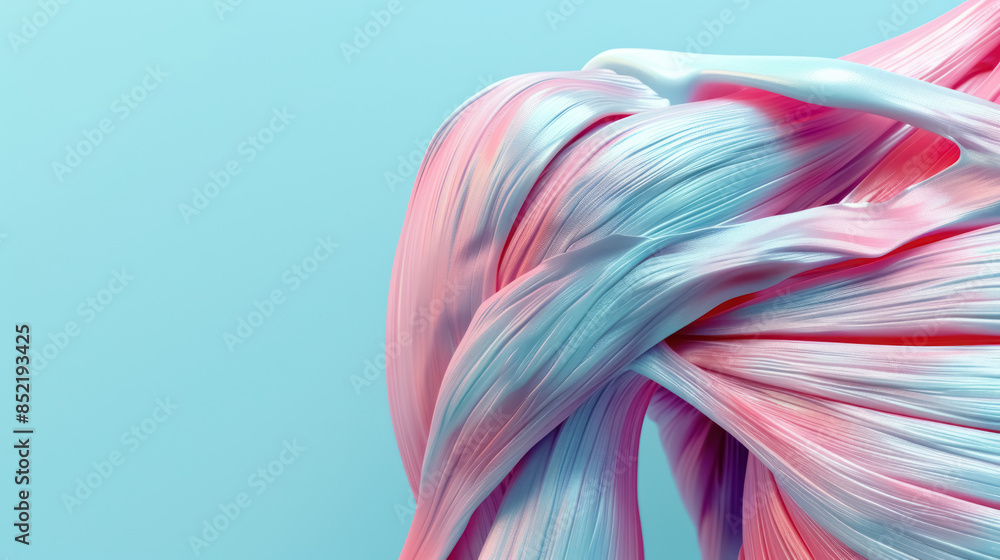 hyper-realistic 3d rendering of shoulder tendons anatomy in vibrant ...