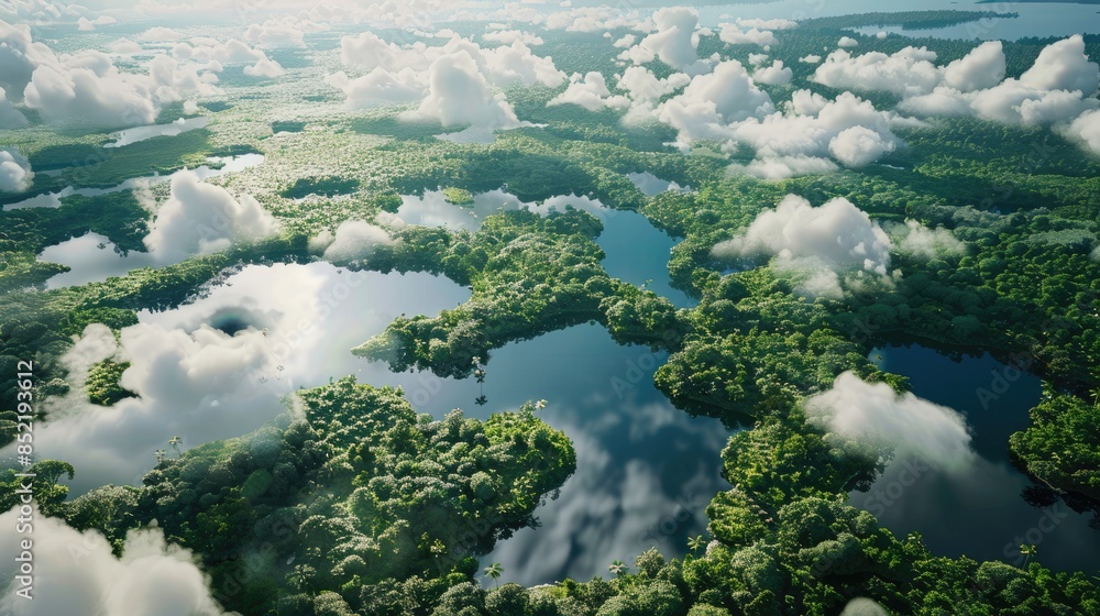 Behold the sustainable habitat world concept captured from a distant ...