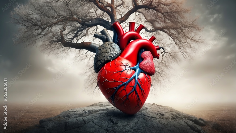 Human heart health concept as a symbol for growing a body organ and the ...