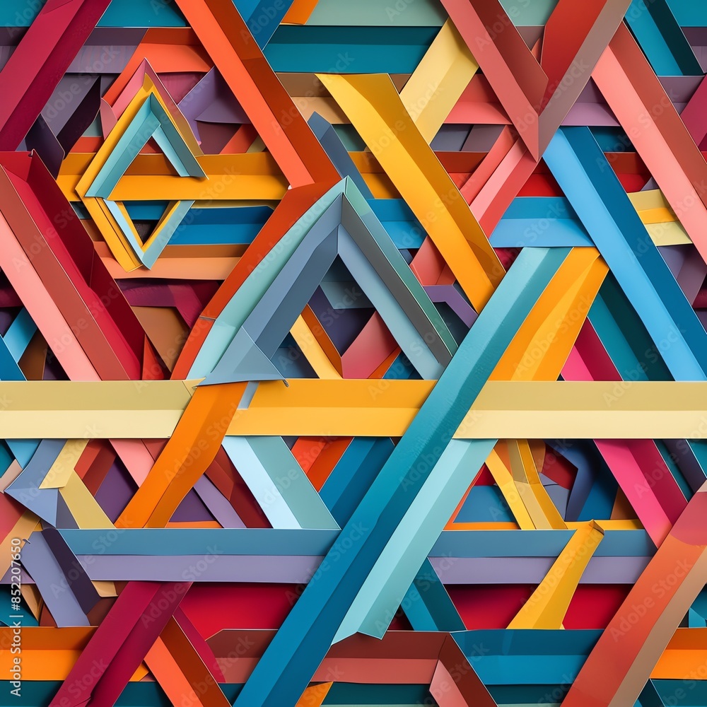 An artistic composition of paper cut-outs, with multiple layers of ...