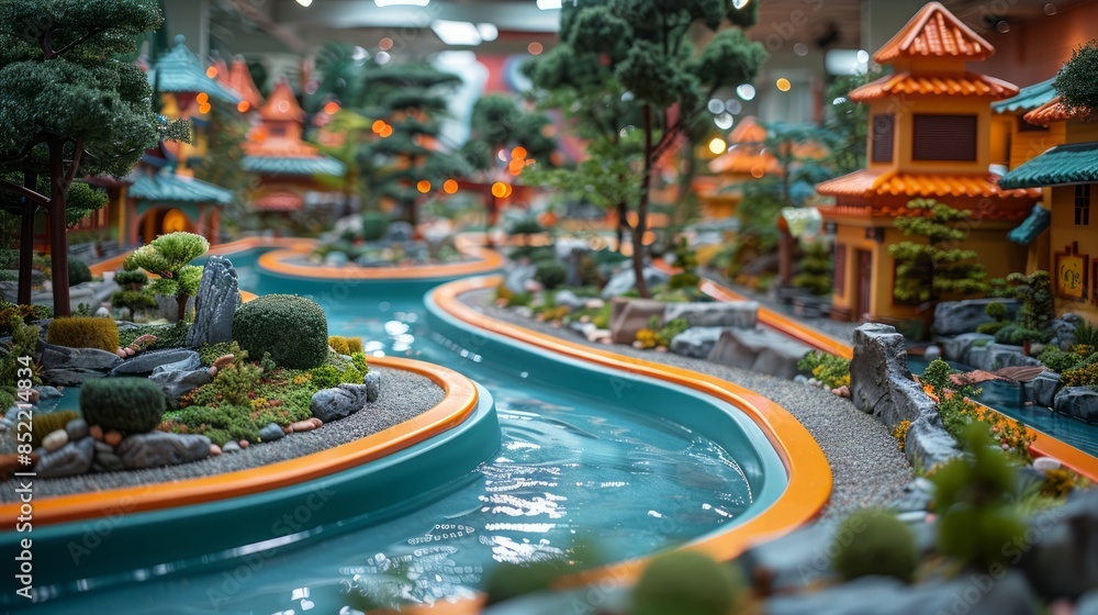 A themed map with colorful pathways guiding visitors to themed ...