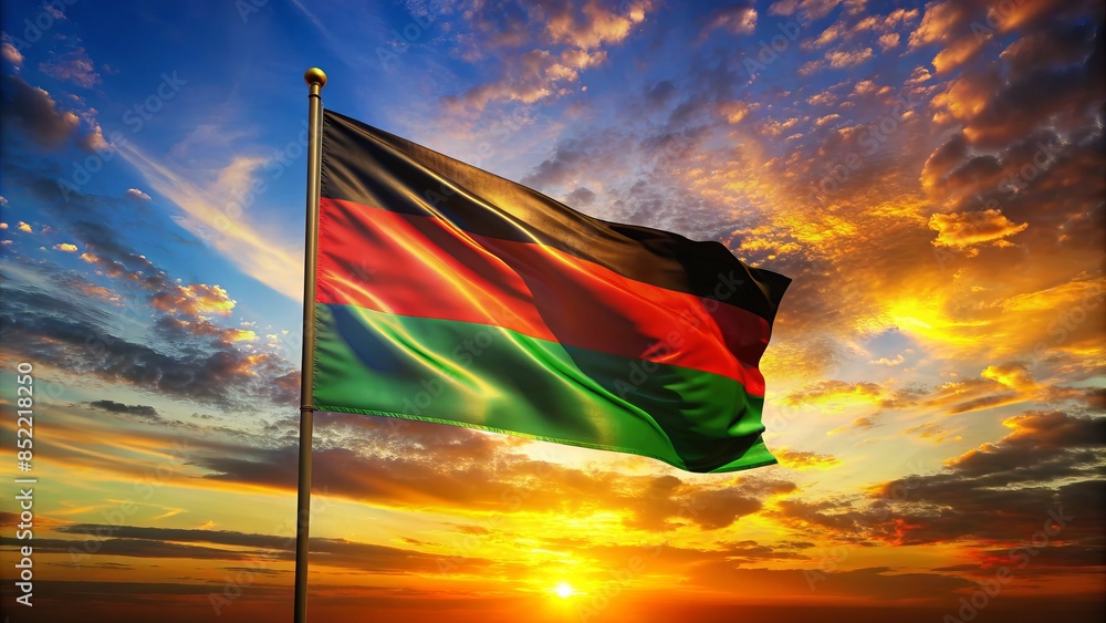 Vibrant 3d-rendered banner featuring an alternative juneteenth flag ...