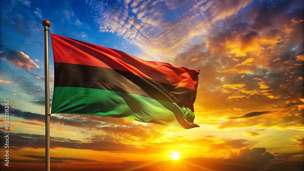Vibrant 3d-rendered banner featuring an alternative juneteenth flag ...