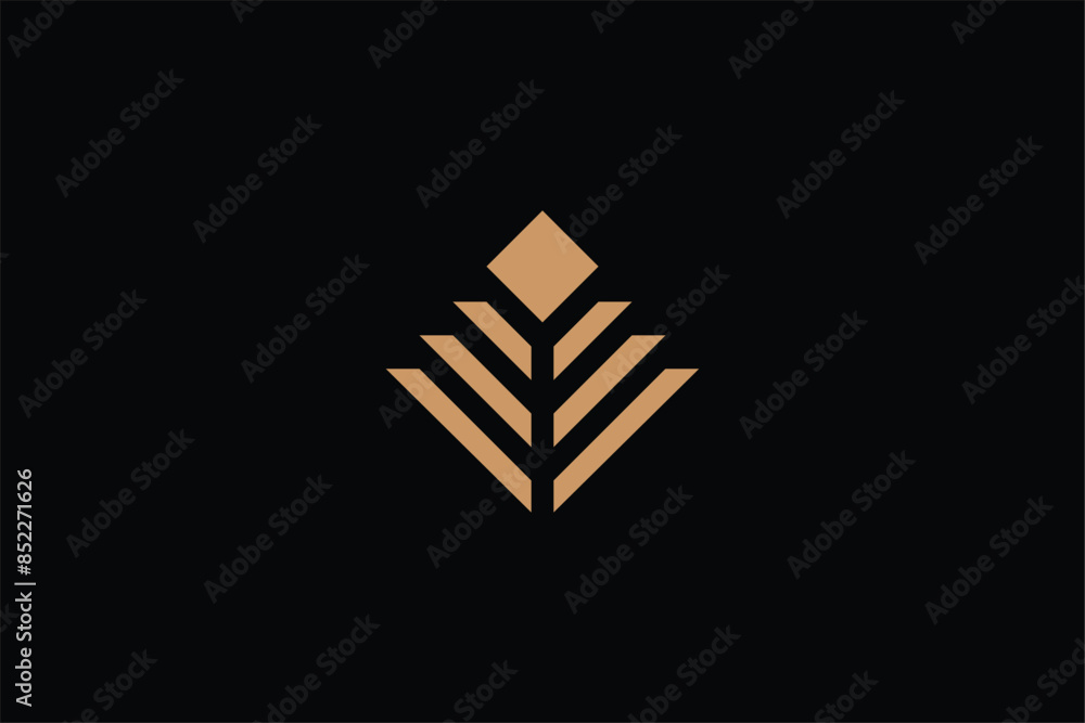 steps and diamond icon logo, flower and diamond iconic geometric logo ...