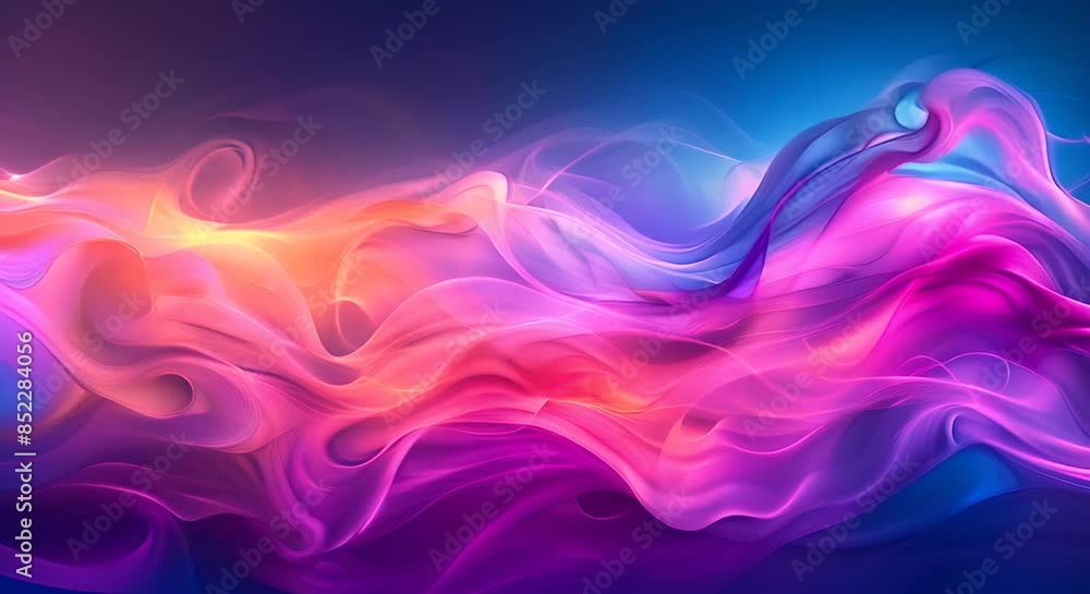 Colorful background with soft abstract waves and smoke, rainbow color ...