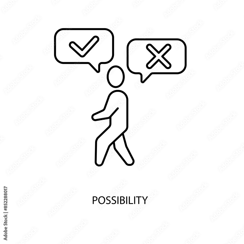 possibility concept line icon. Simple element illustration. possibility ...