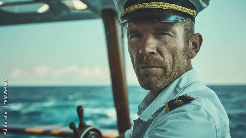 The picture of the military working as the marine captain for sailing ...