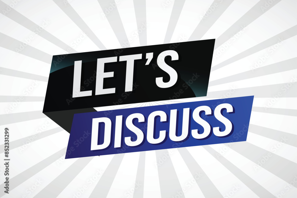 Let's discuss word concept vector illustration with lines 3d style for ...