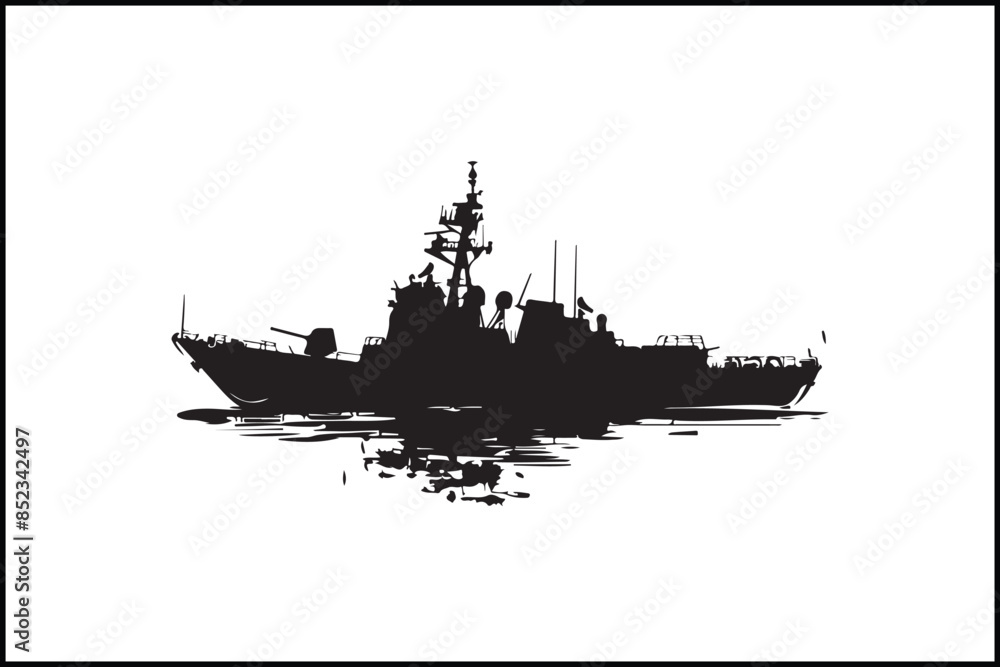 ASW Ship, Anti-Submarine Warfare, Military Ship, Naval Silhouette ...
