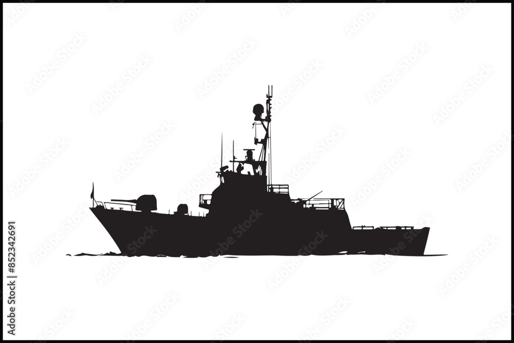 ASW Ship, Anti-Submarine Warfare, Military Ship, Naval Silhouette ...