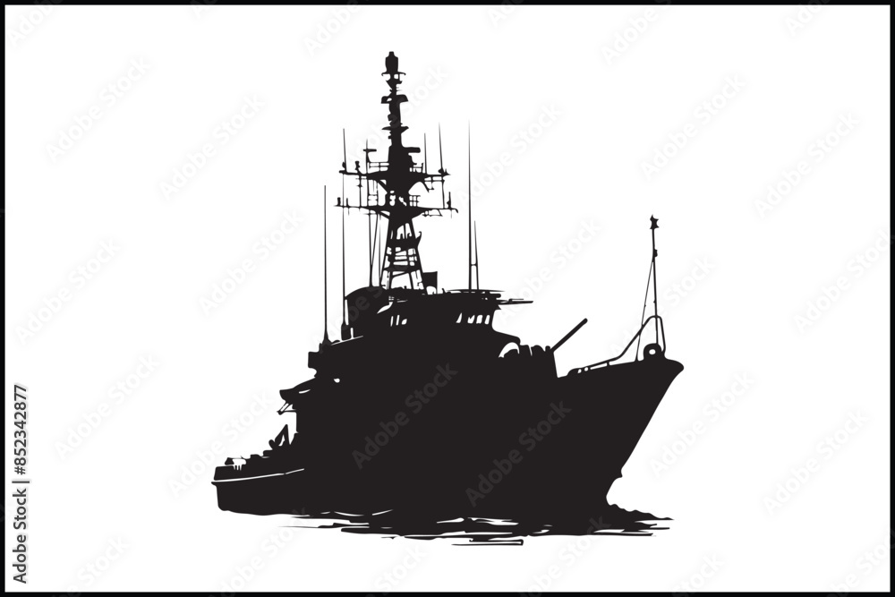 ASW Ship, Anti-Submarine Warfare, Military Ship, Naval Silhouette ...