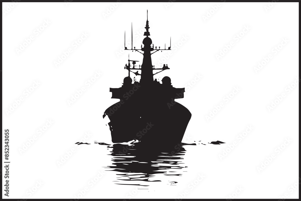 ASW Ship, Anti-Submarine Warfare, Military Ship, Naval Silhouette ...