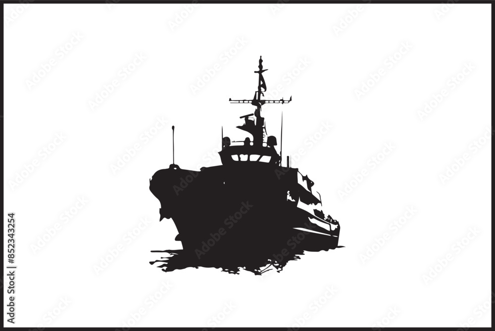ASW Ship, Anti-Submarine Warfare, Military Ship, Naval Silhouette ...