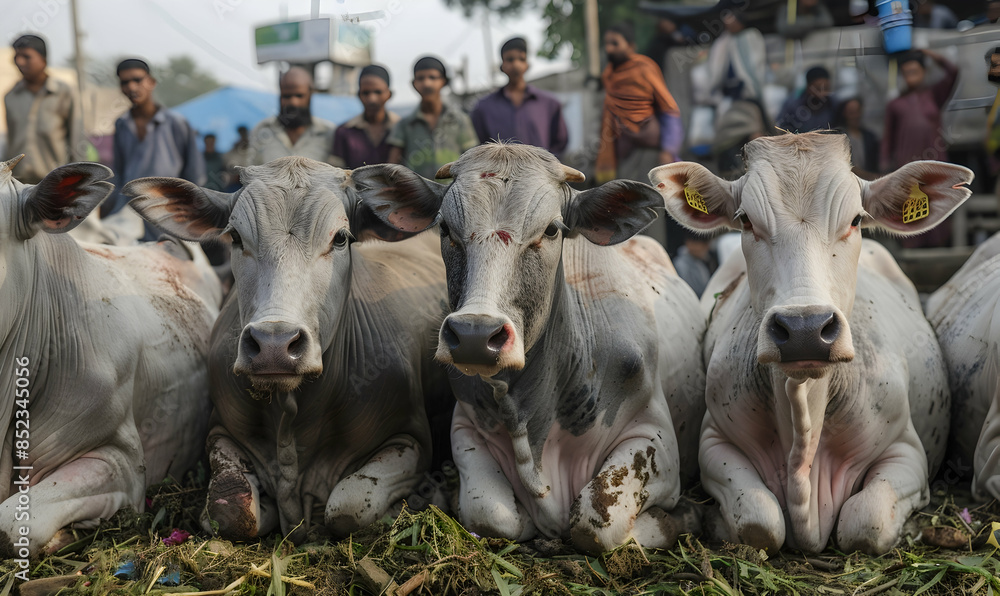 Foto de Cattlecows sapi in animal markets to prepare eid al adha do ...