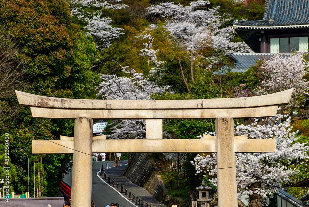 JAPAN, KYOTO – April 2024: entrance to Ryozen Gokoku Shrine in Kyoto ...
