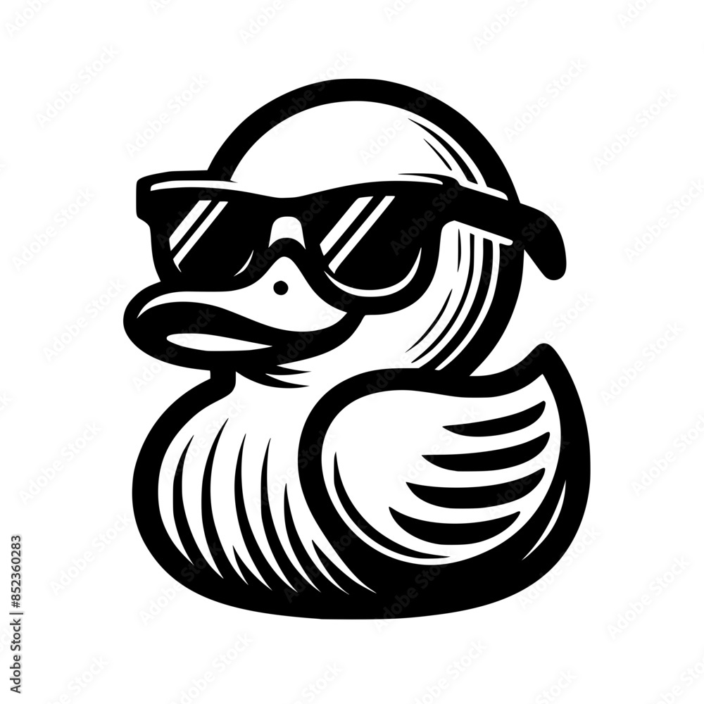 Duck With Sunglasses Svg, Rubber Duck Clipart, Duck Vector Image, Bath ...