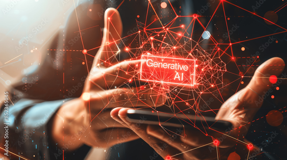 Generative AI creation by AI artificial intelligence brain processor in ...