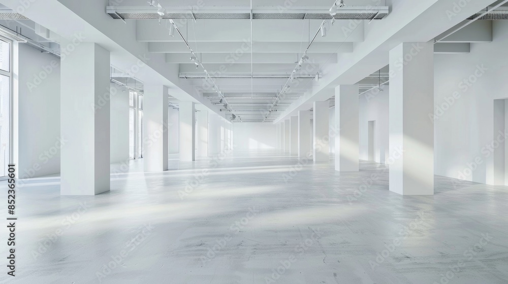 Background image of white empty room in light room. Interior design of ...