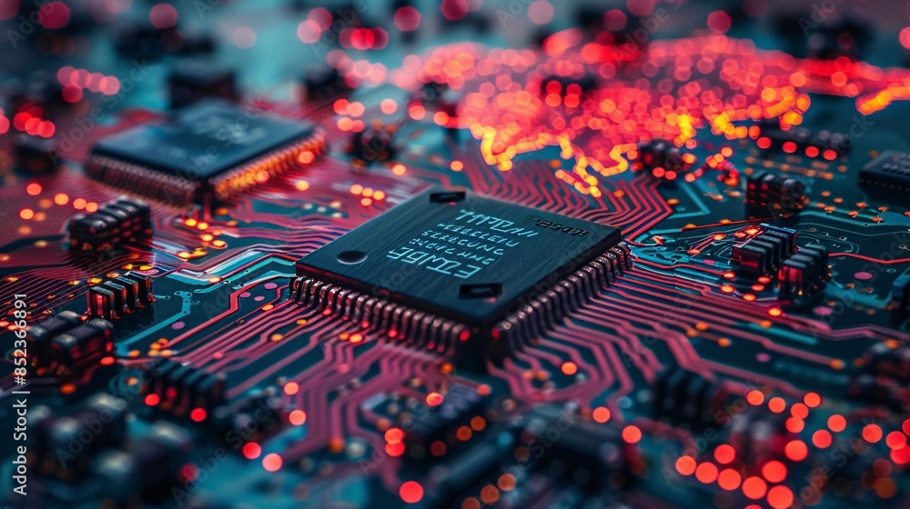 Tech conflict over semiconductor supply chains depicted by integrated ...