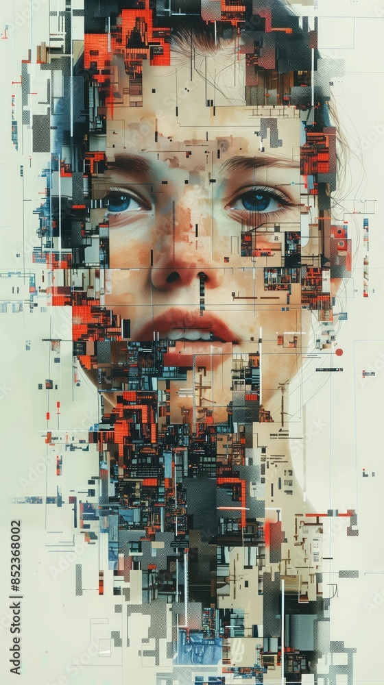 Abstract Digital Portrait, Mental Health Backdrop Concept, Depression ...