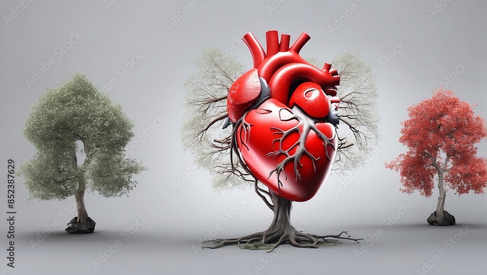 Human heart health concept as a symbol for growing a body organ and the ...