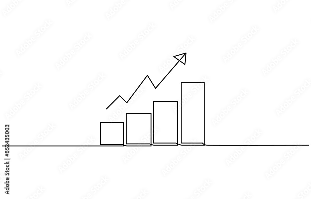 growth chart outline icon illustration on transparent background ...