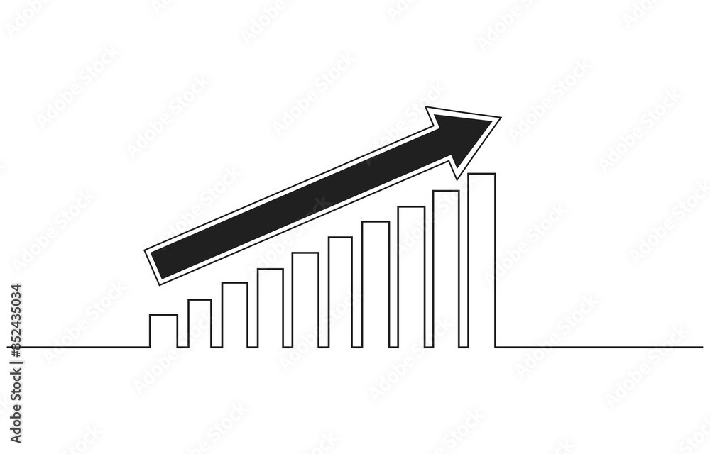 growth chart outline icon illustration on transparent background ...