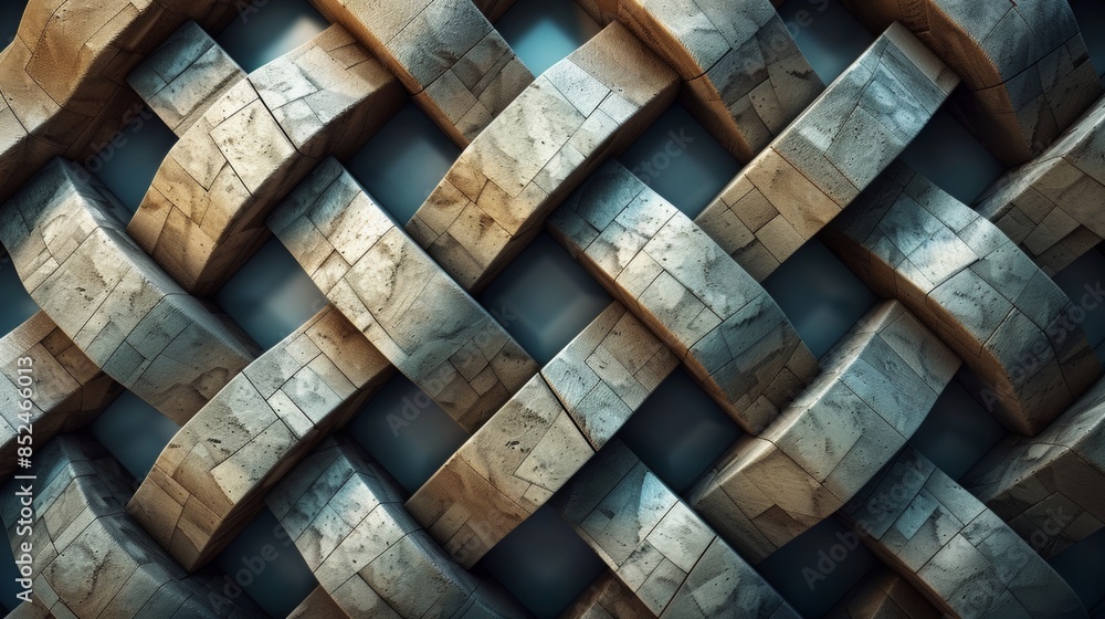 geometric patterns, densely packed interlocking squares and rectangles ...