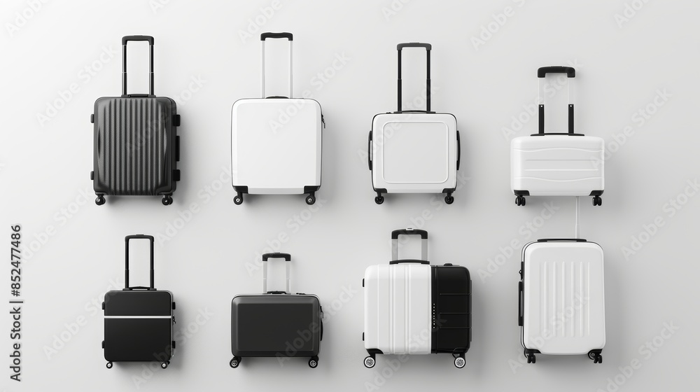 Monochrome Luggage Collection - Minimalist Black and White Suitcases in ...