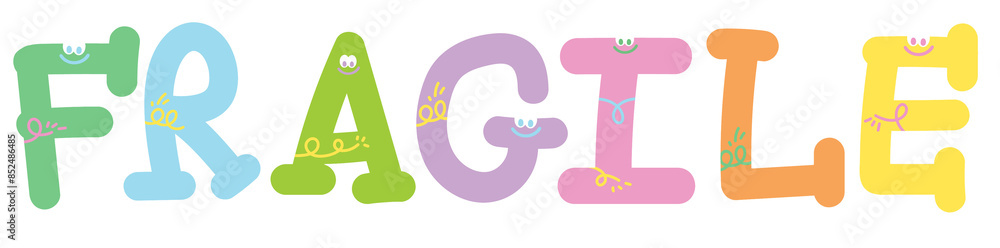 FRAGILE letters for font, typography, calligraphy, text, message, women ...
