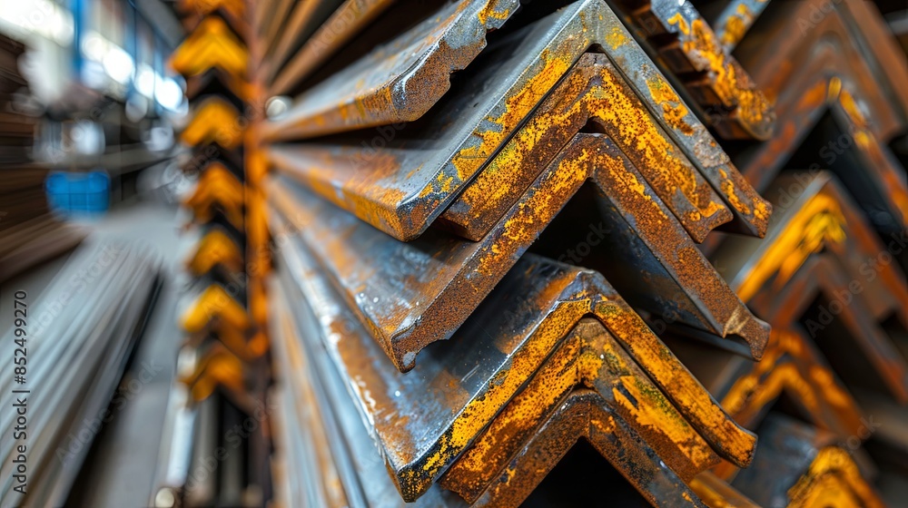 Metal profile angles of equal measurements made from steel and iron are ...