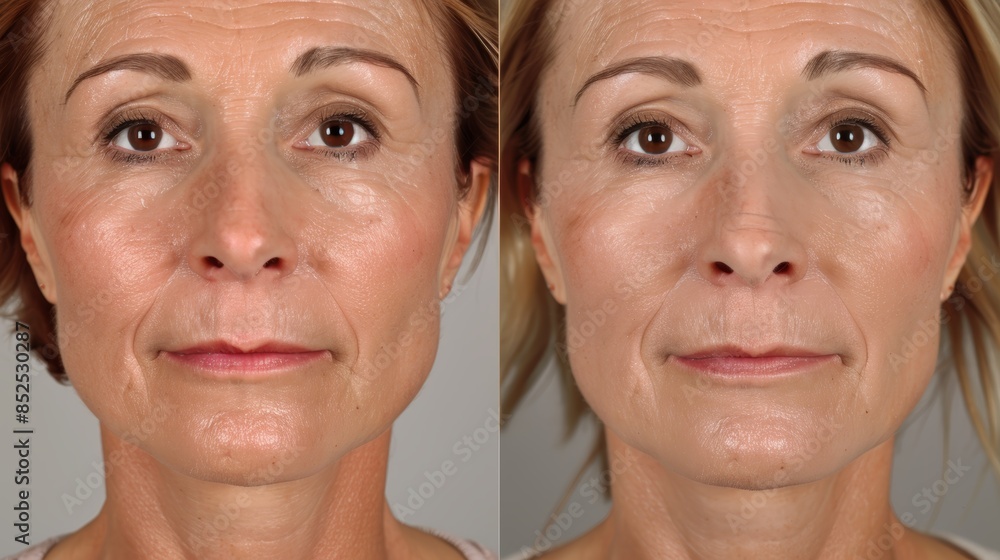 Before and After Comparison of Nasolabial Folds Treatment Showing ...