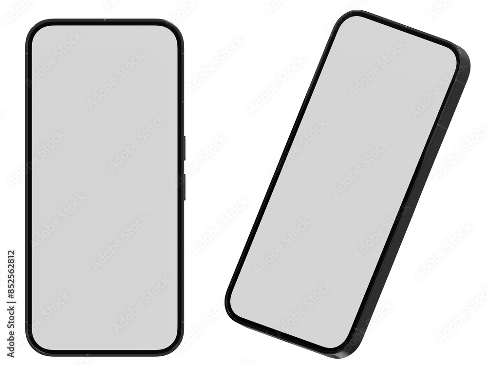 Realistic smartphone mockup. mobile phone three-dimensional with blank ...