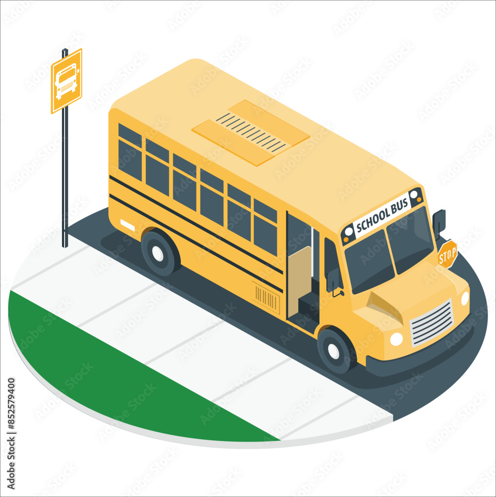 Traditional yellow schoolbus isolated on white background. Yellow ...