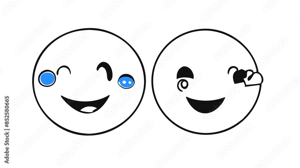 Two emoticons in front of a transparent background. The emoticon on the ...