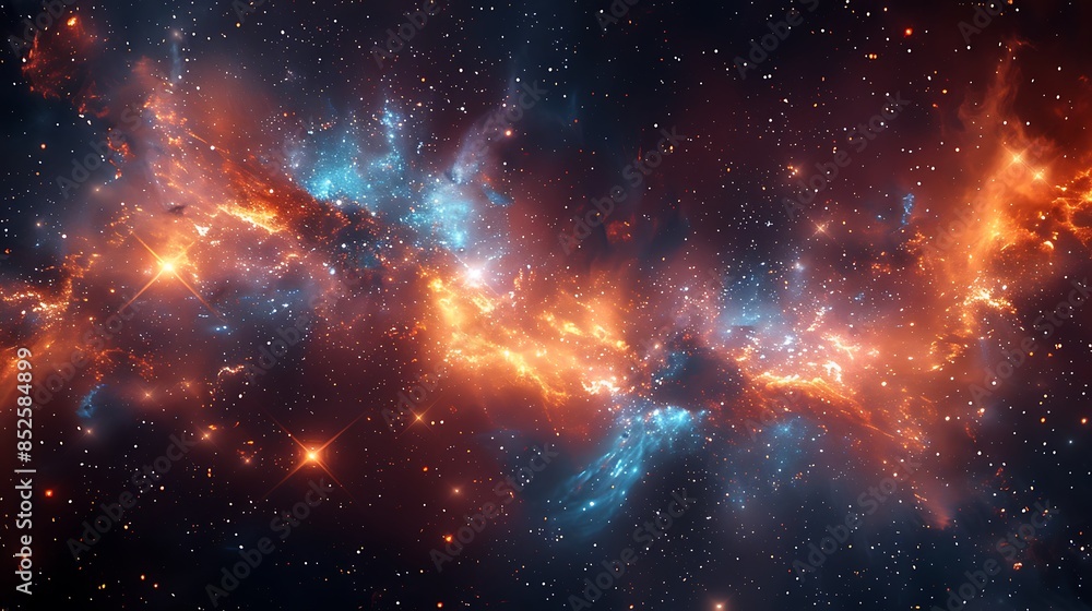 An abstract design of stars forming constellations with thin connecting ...