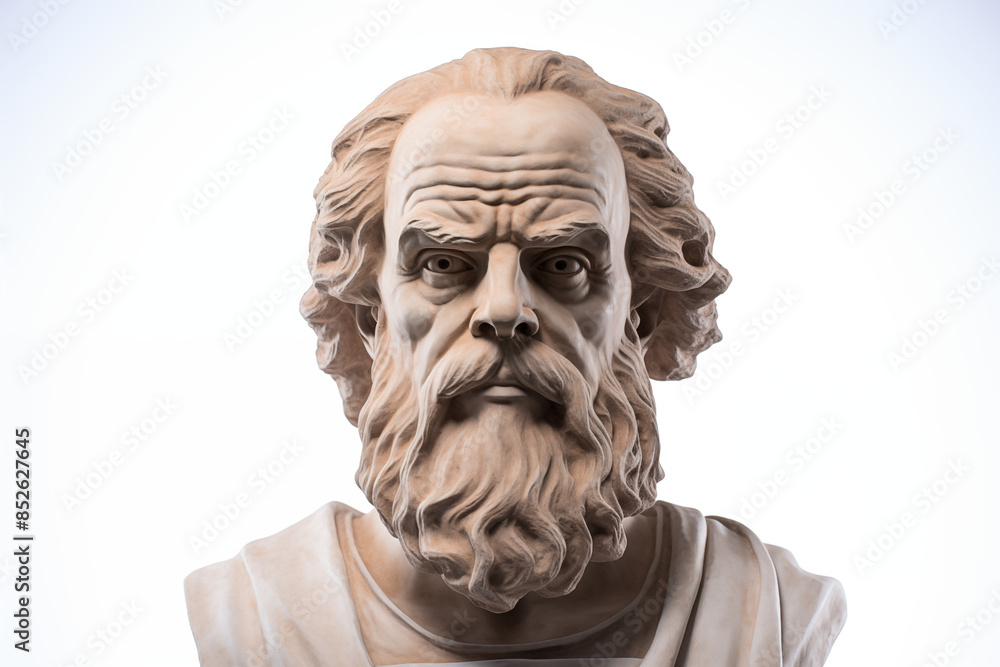 Statue of the philosopher Socrates on a white background. Topics ...