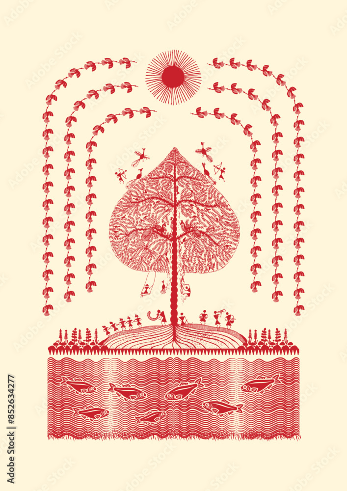 Threads of Unity: A Captivating Warli Tapestry - Harmony in the Village ...