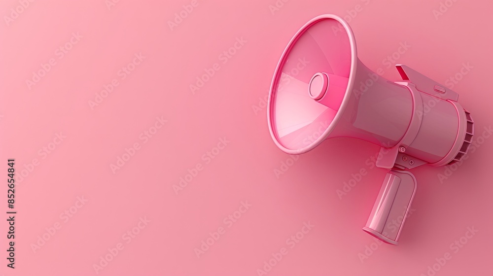Pink megaphone with empty space on a matching pink background. Ideal ...