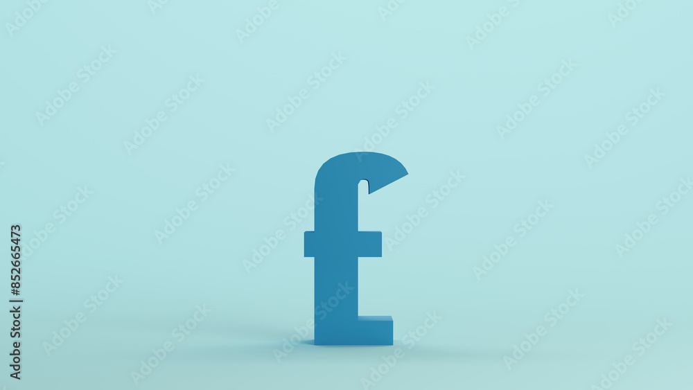 Blue pound sterling money currency economy symbol typography pale ...