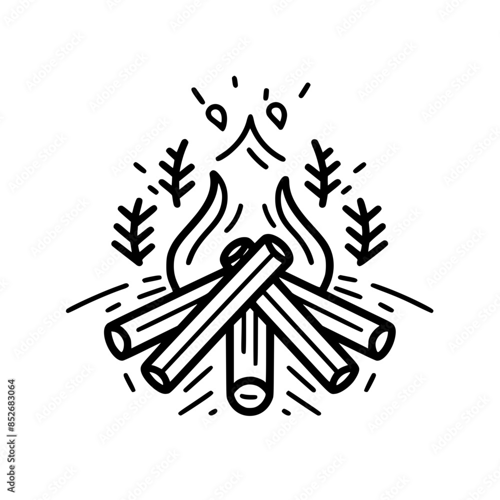 Flame Clipart, Flame Silhouette, Campfire SVG Bundle, Camping Clipart ...