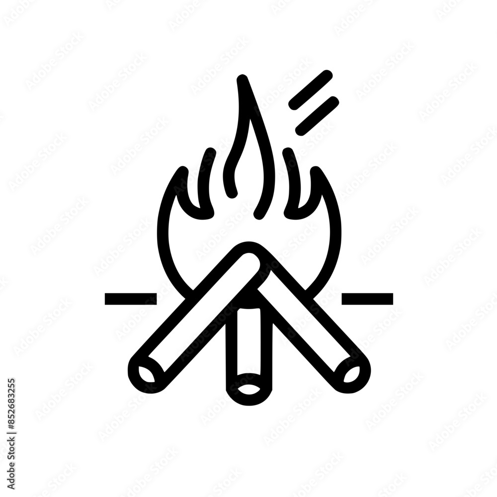 Flame Clipart, Flame Silhouette, Campfire SVG Bundle, Camping Clipart ...