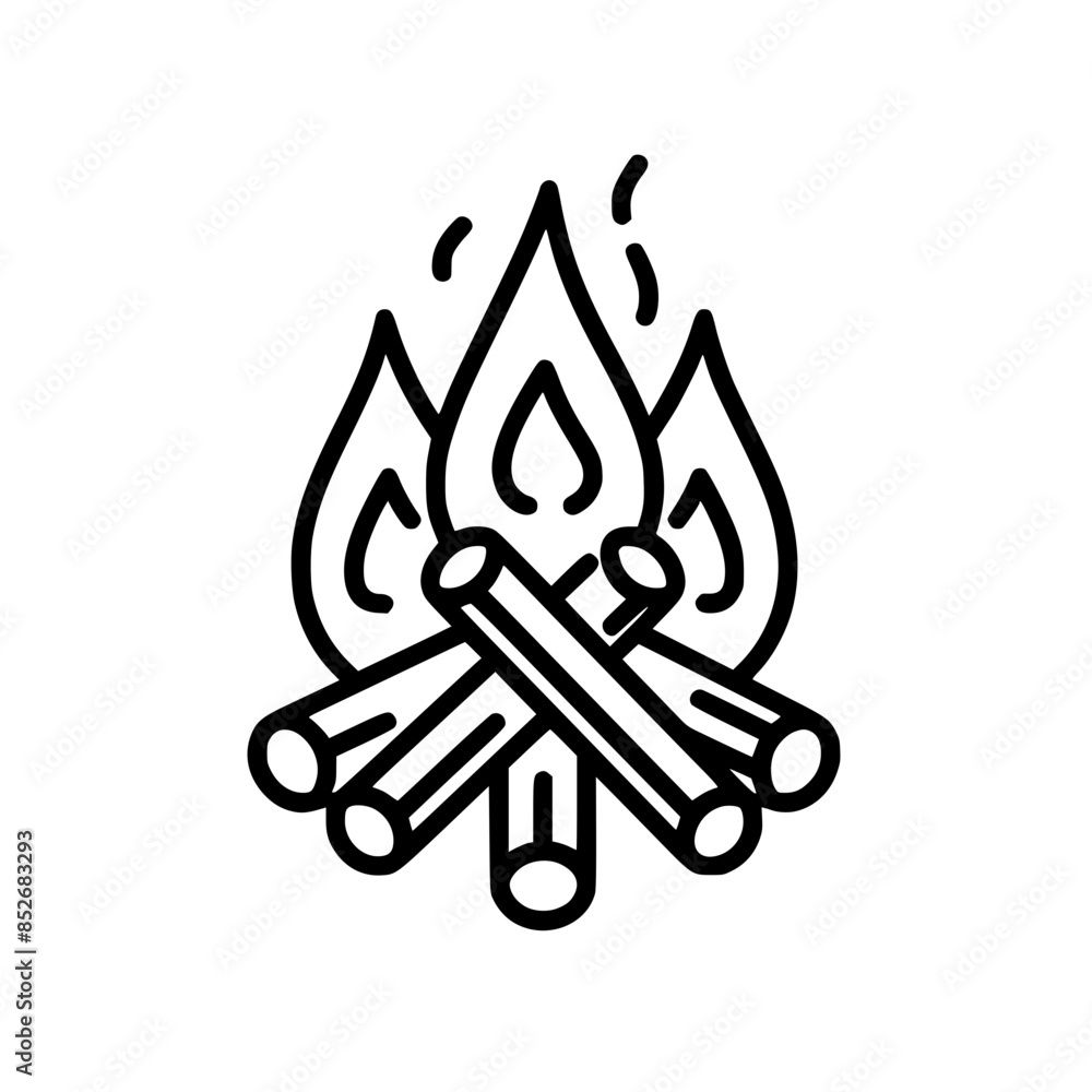 Vecteur Stock Flame Clipart, Flame Silhouette, Campfire SVG Bundle ...