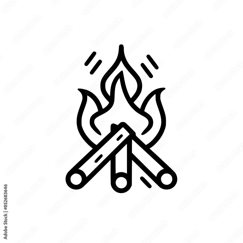 Flame Clipart, Flame Silhouette, Campfire SVG Bundle, Camping Clipart ...